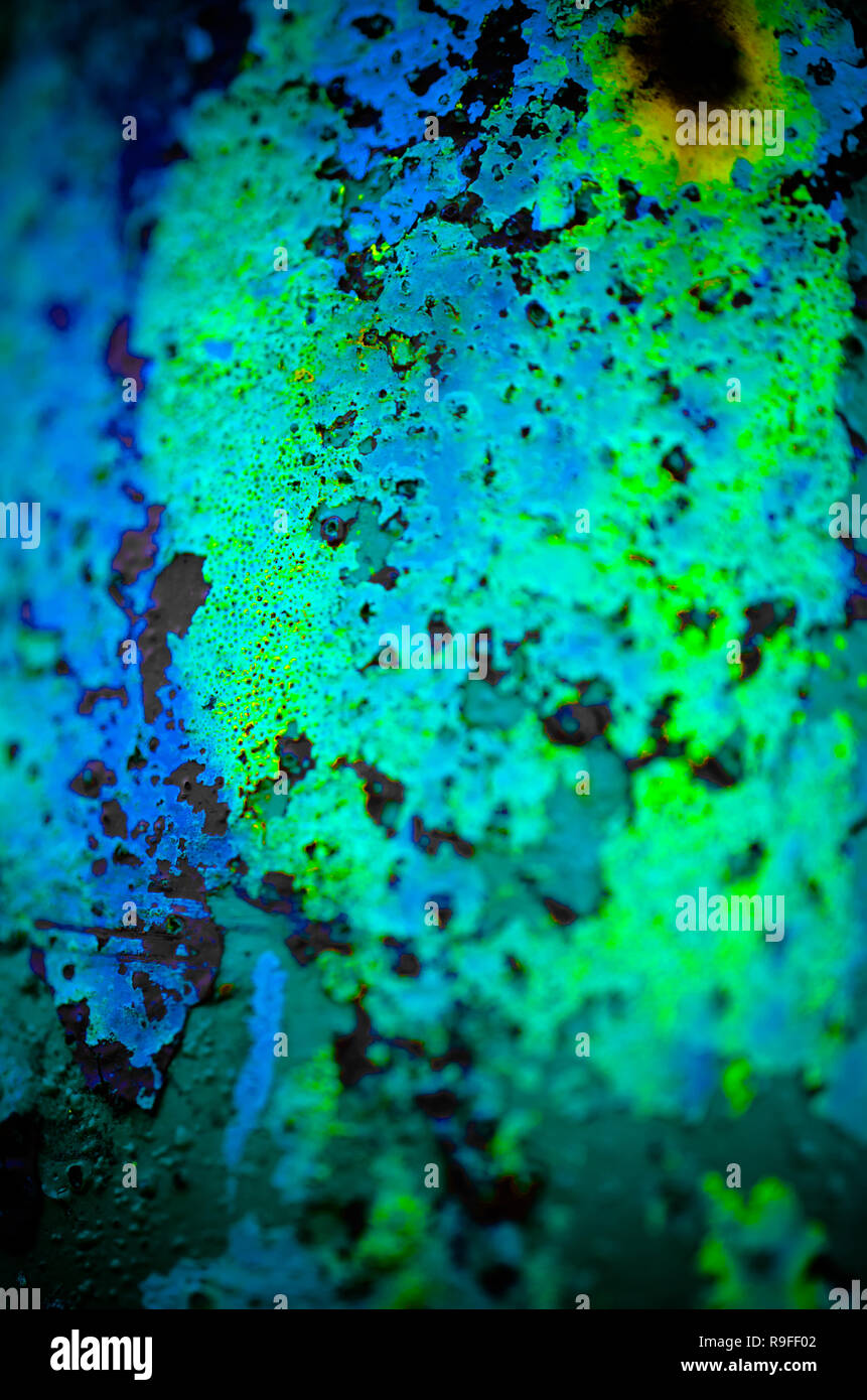 Abstract damaged green blue background Stock Photo - Alamy