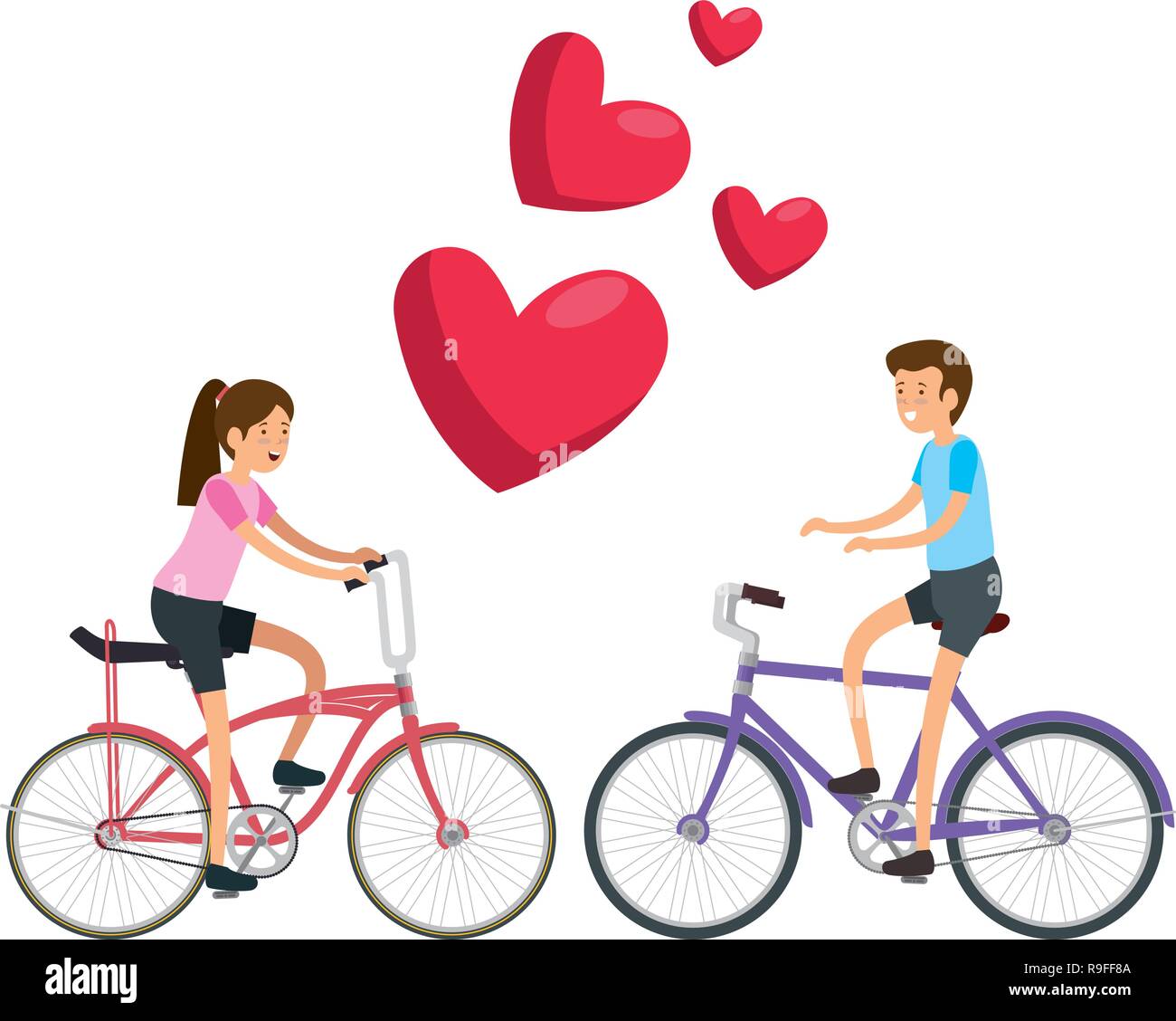 couple in bicycle traveling Stock Vector Image & Art - Alamy