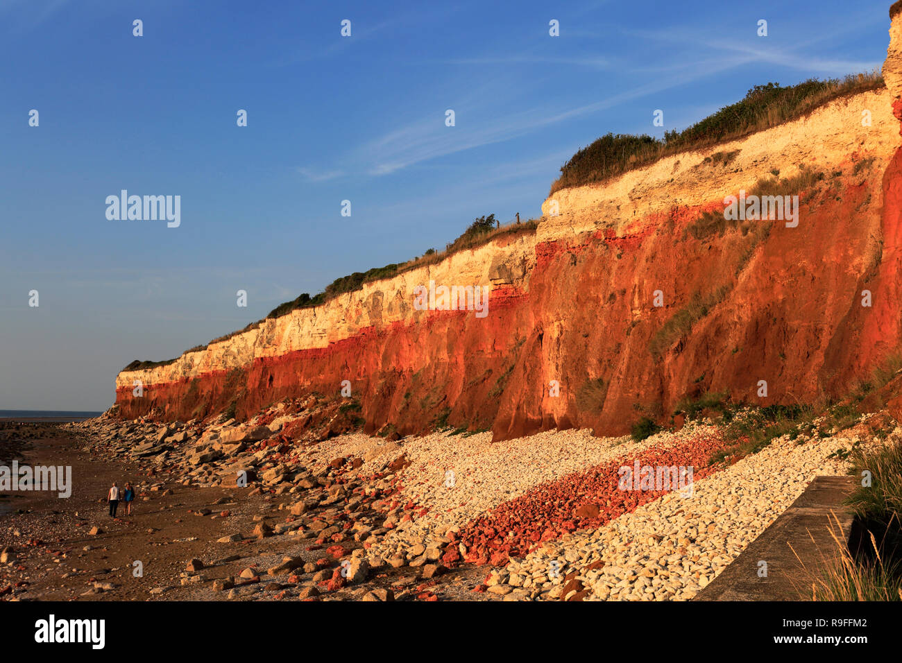 The Brownstone and Chalk Cliffs; Hunstanton town; North Norfolk Coast ...