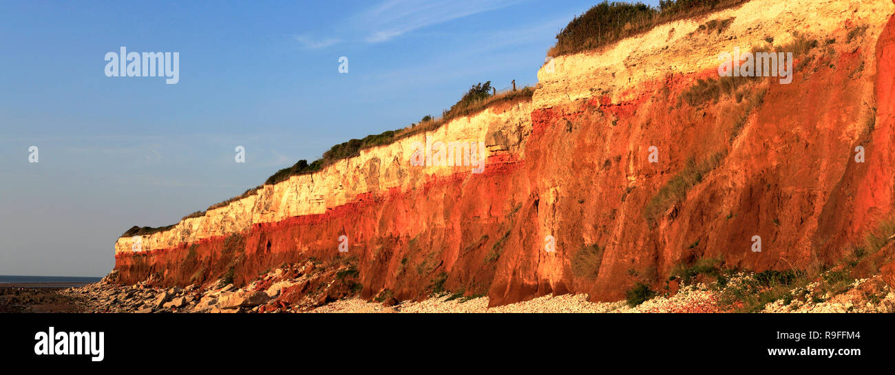 The Brownstone and Chalk Cliffs; Hunstanton town; North Norfolk Coast ...