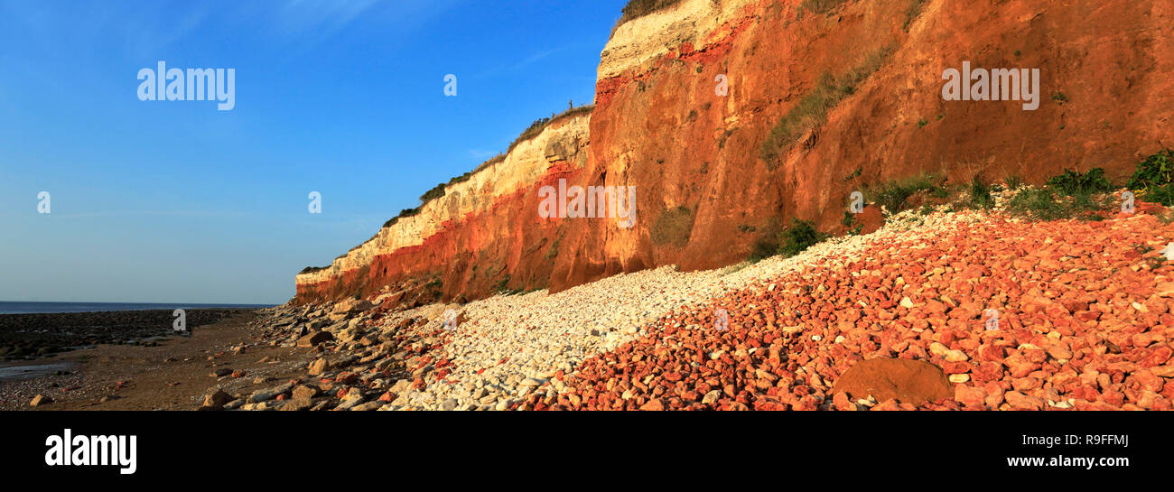 The Brownstone and Chalk Cliffs; Hunstanton town; North Norfolk Coast ...
