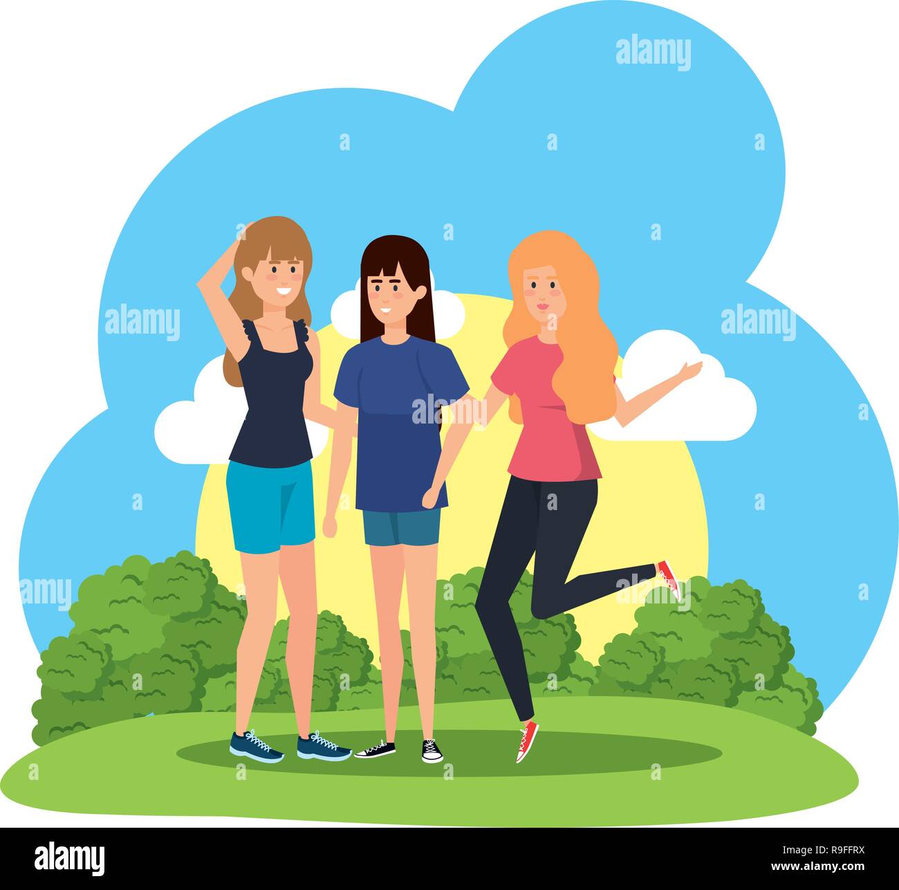 group of women in the camp Stock Vector Image & Art - Alamy