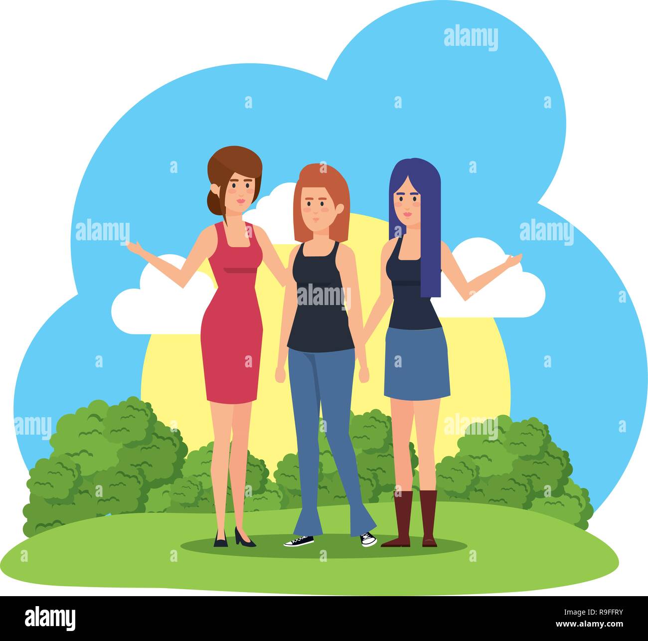 group of women in the camp Stock Vector Image & Art - Alamy
