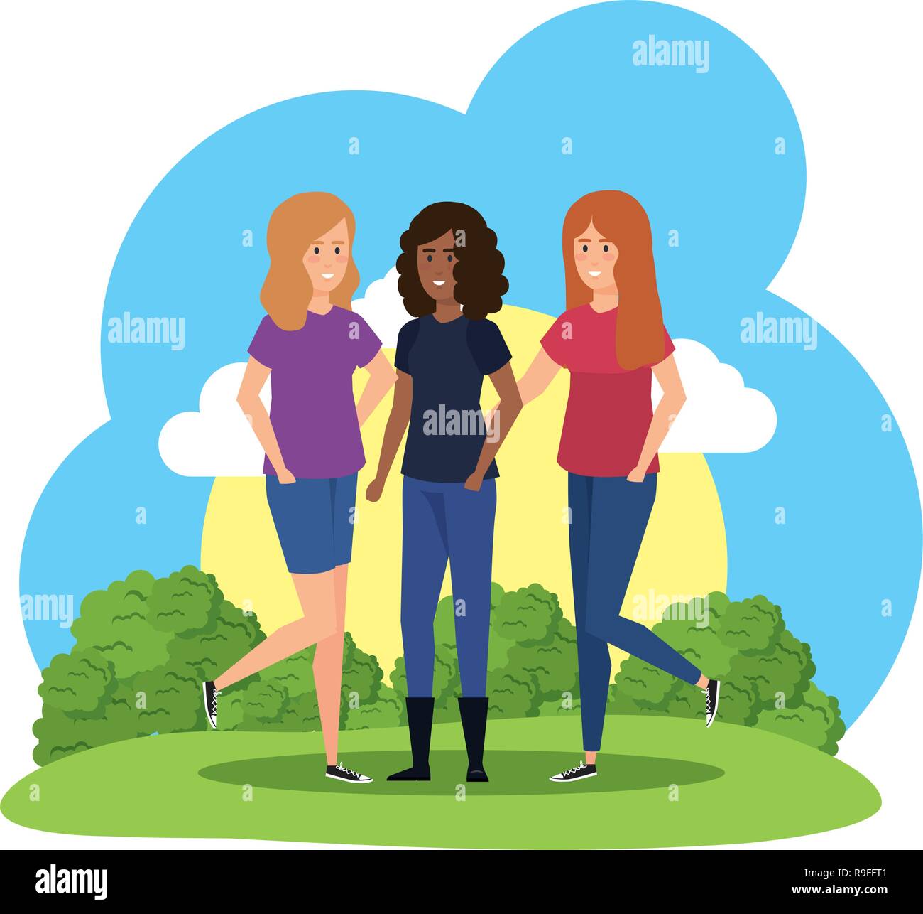 group of women in the camp Stock Vector Image & Art - Alamy