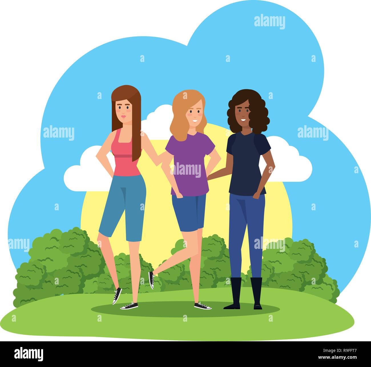 group of women in the camp Stock Vector Image & Art - Alamy
