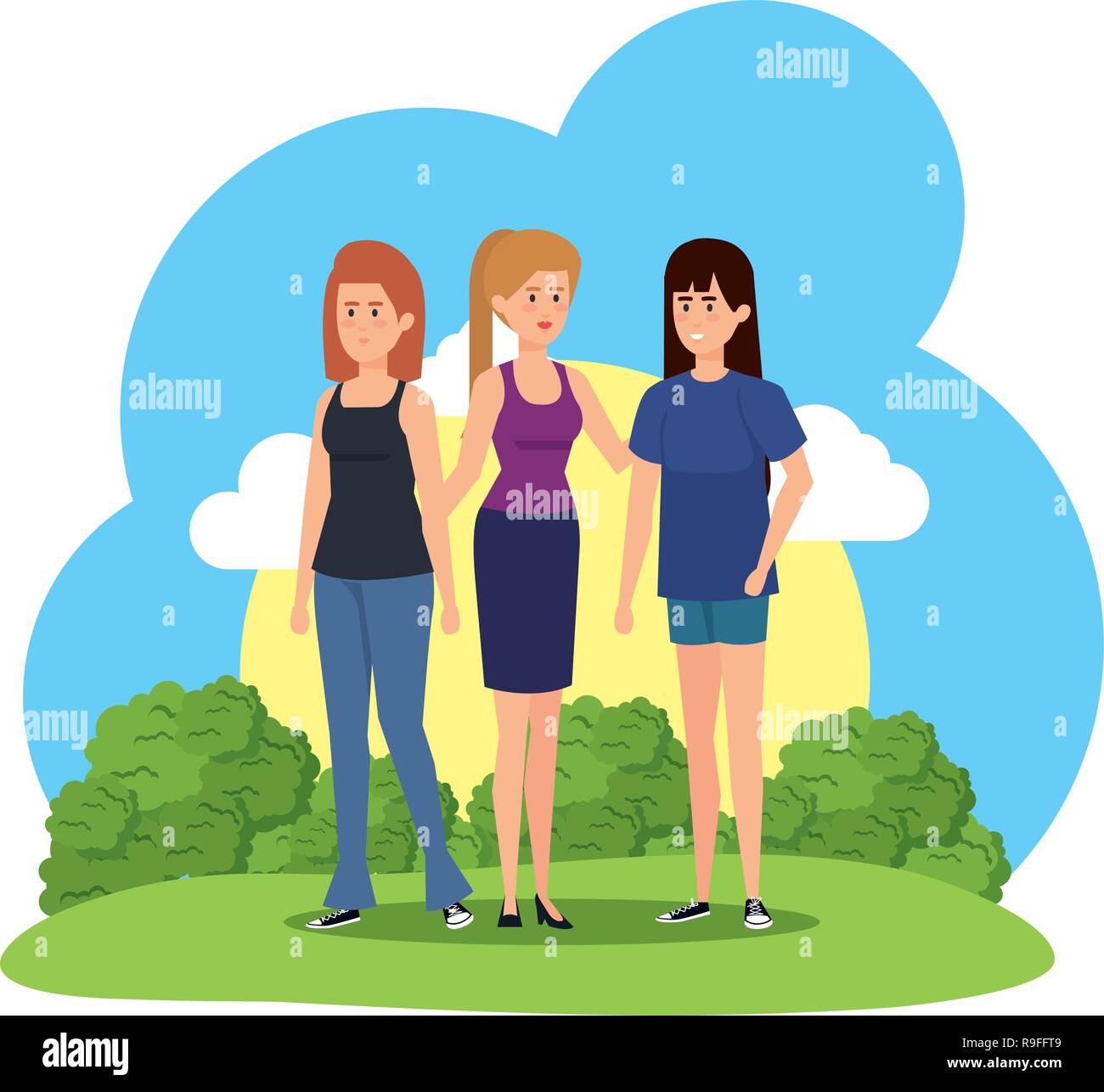 group of women in the camp Stock Vector Image & Art - Alamy