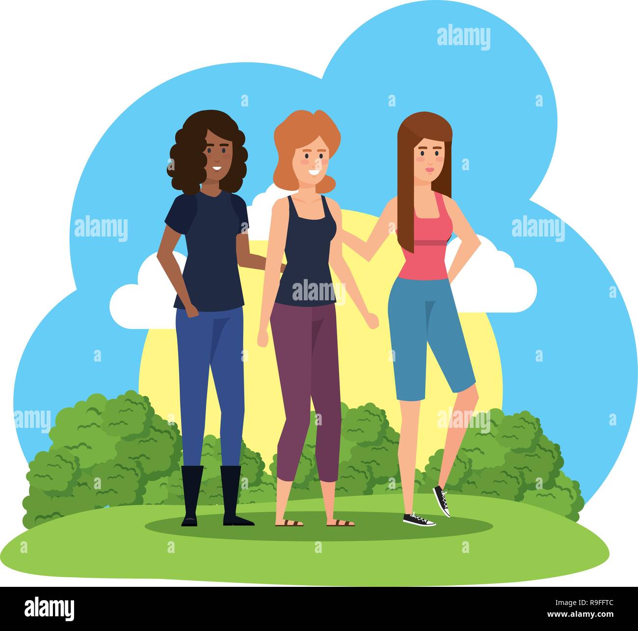 group of women in the camp Stock Vector Image & Art - Alamy