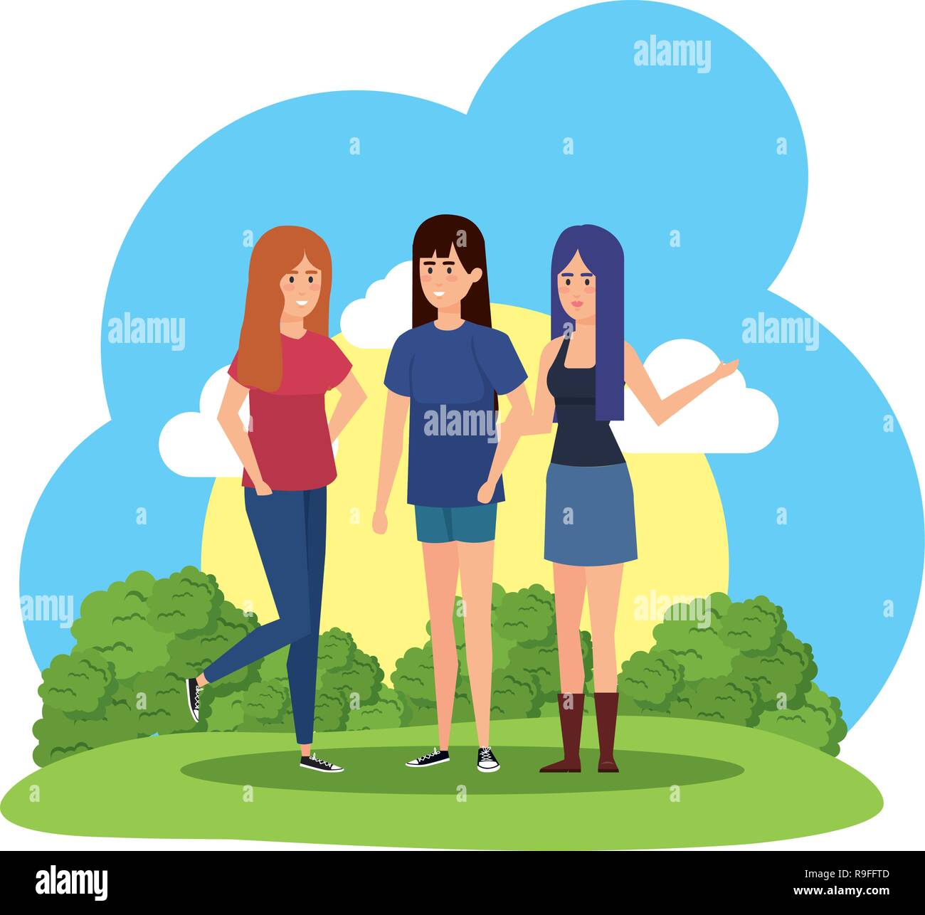 group of women in the camp Stock Vector Image & Art - Alamy