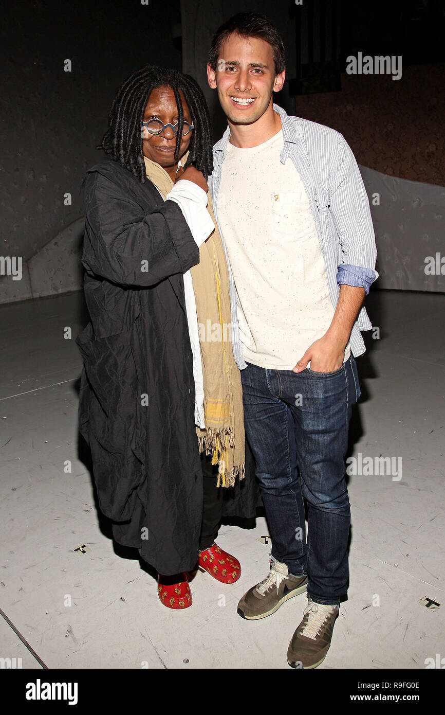 NEW YORK, NY - DECEMBER 04: Whoppi Goldberg and Benj Pasek back stage ...