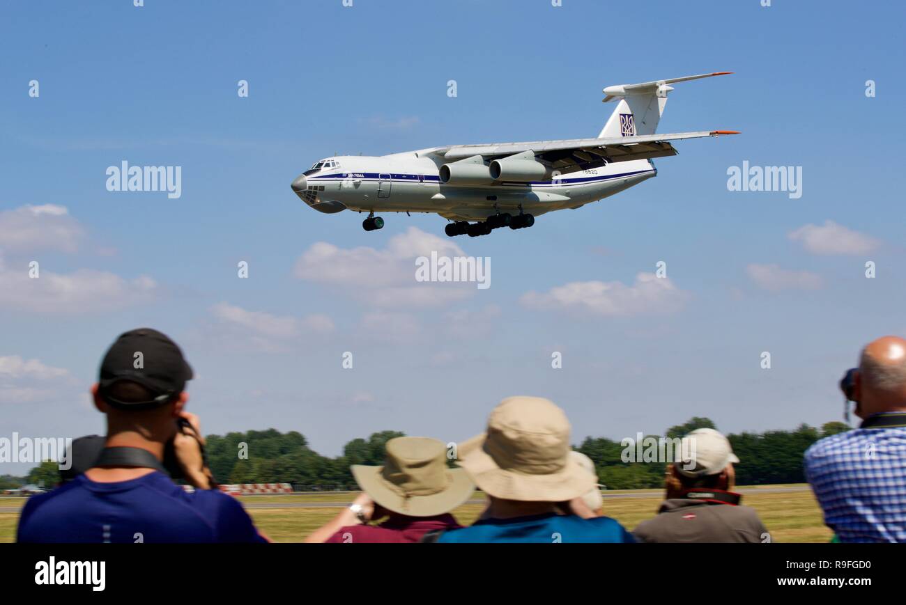 Ukrainian Air Force Ilyushin Il-76 landing at RAF Fairford Stock Photo ...