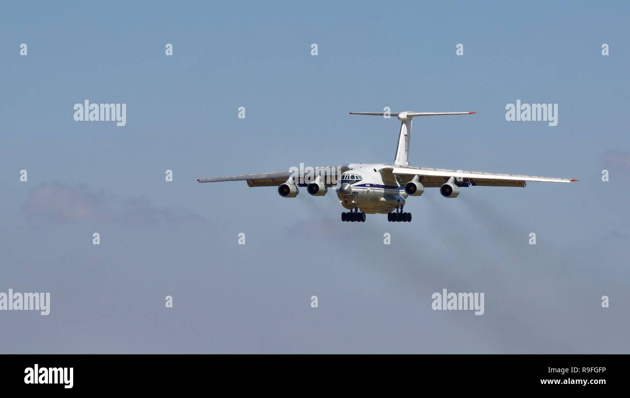 Ukrainian Air Force Ilyushin Il-76 landing at RAF Fairford Stock Photo ...