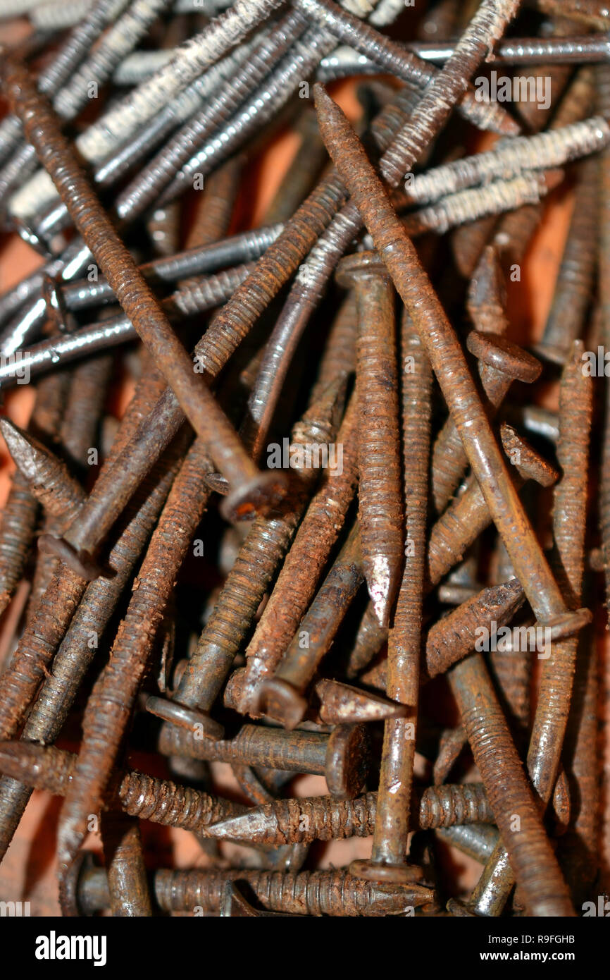 Rusty nails hi-res stock photography and images - Alamy