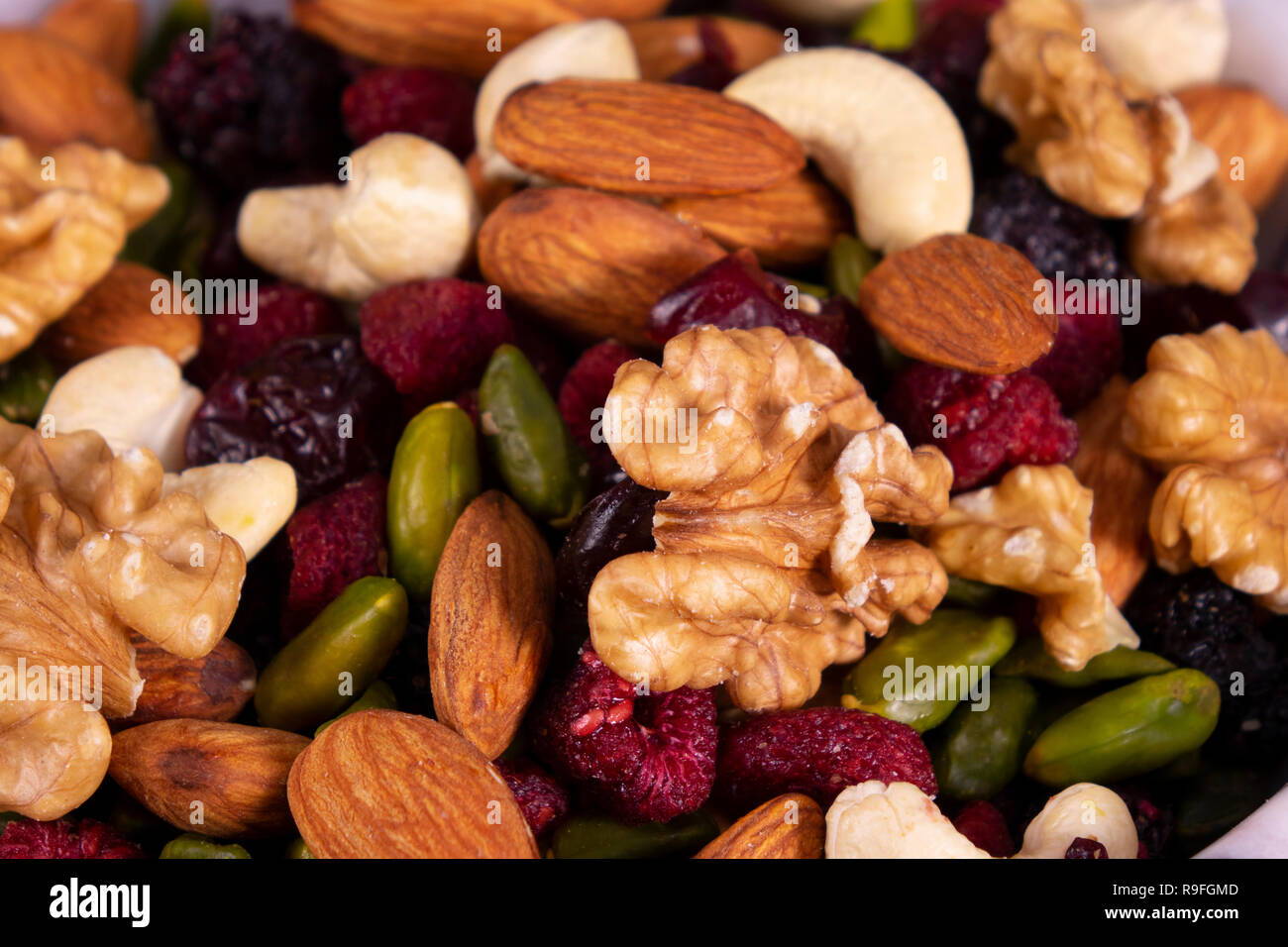 Nuts mix pistachios walnut assorted hi-res stock photography and images ...