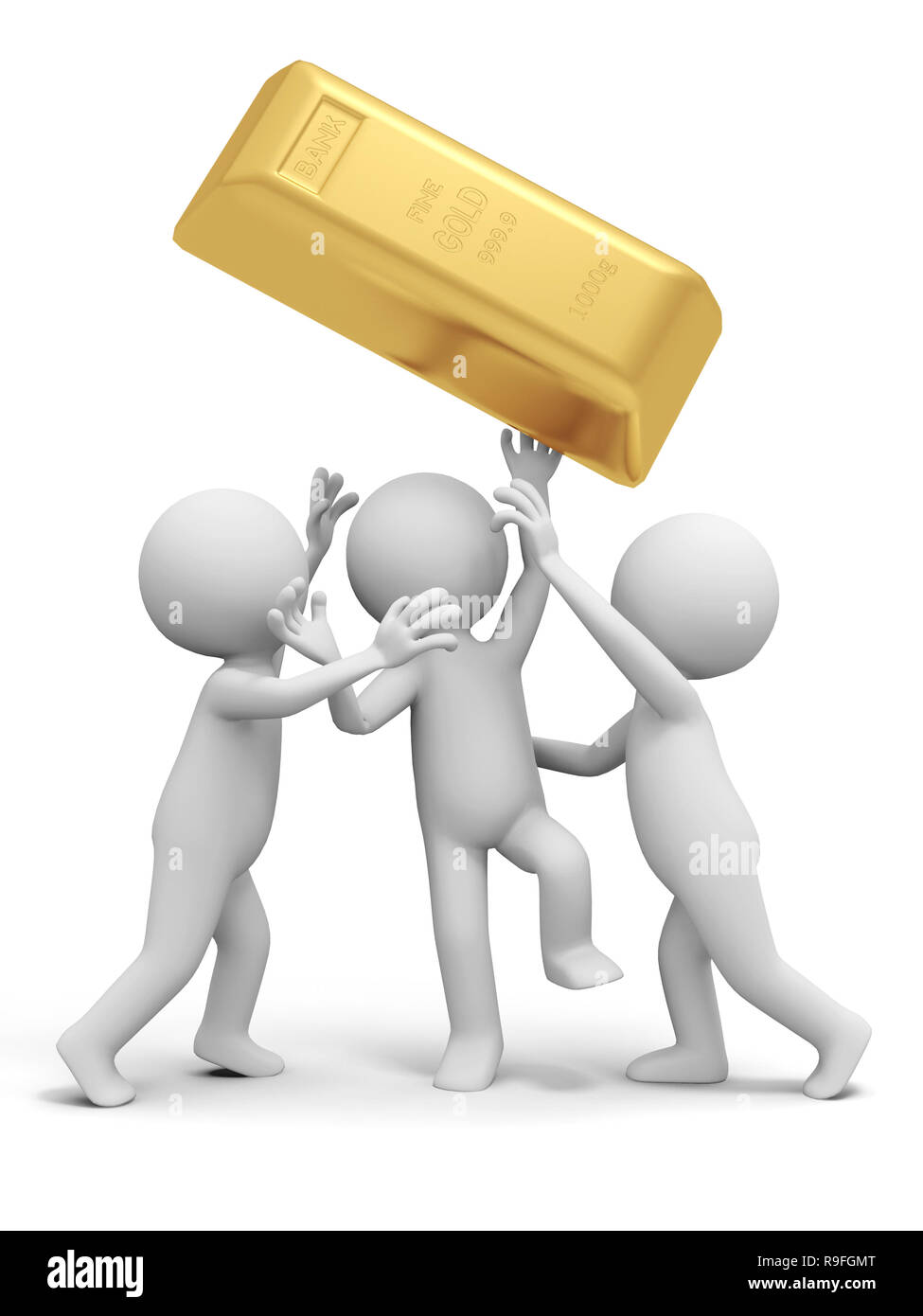 Three business people fighting Cut Out Stock Images & Pictures - Alamy