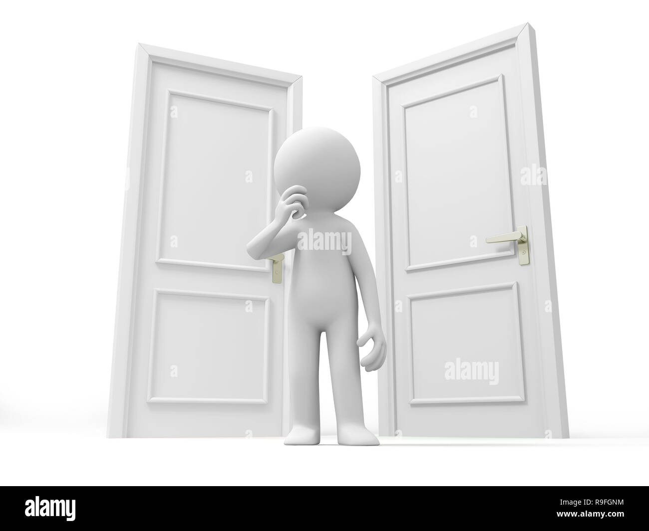 Door,Choose, A Human stands between two doors Stock Photo - Alamy