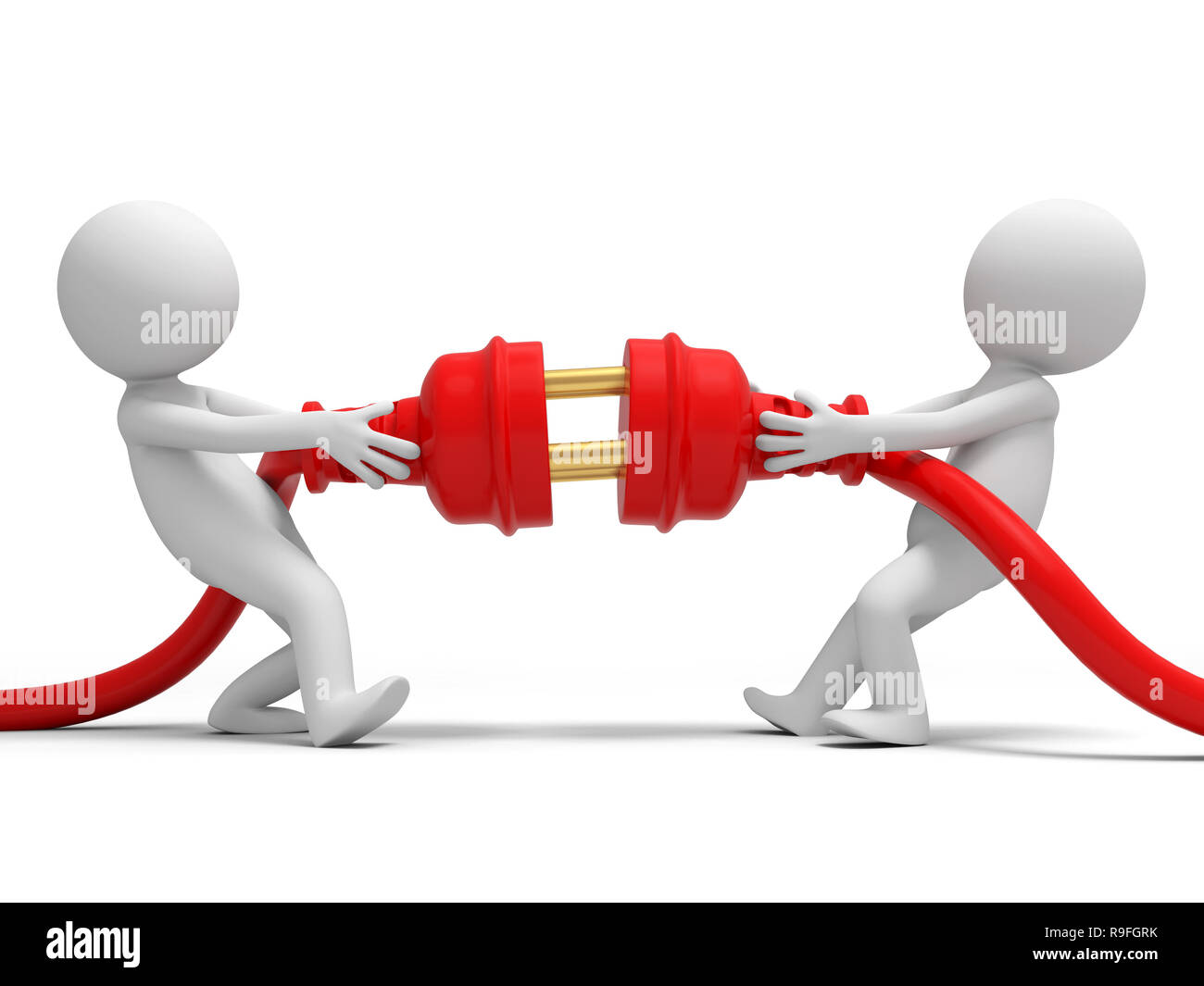 Plug,powder cord,two people connecting plugs Stock Photo - Alamy