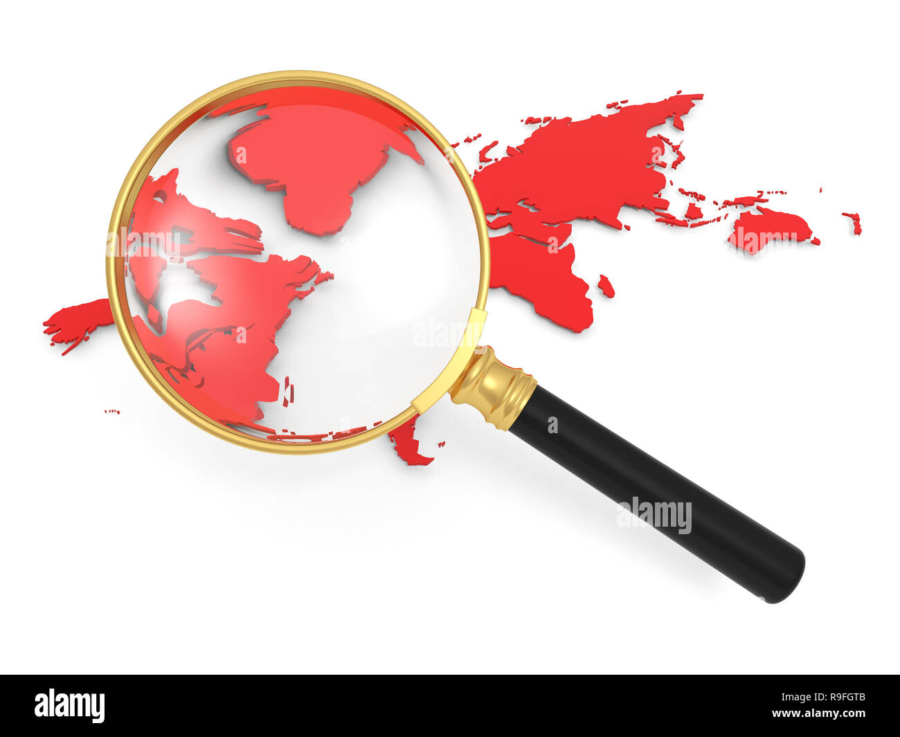 Magnifying glass globe hi-res stock photography and images - Alamy