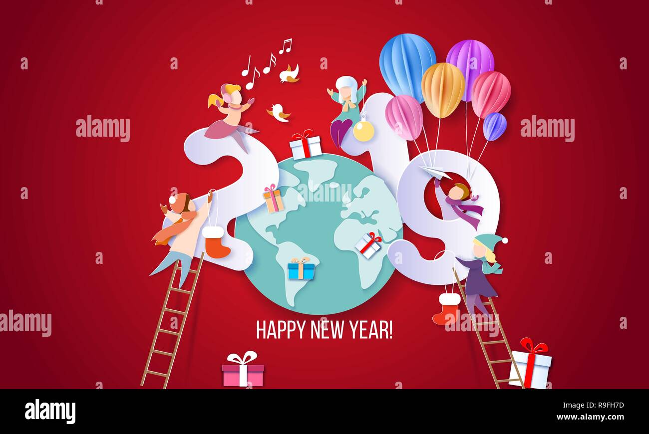 2019 new year on Stock Vector Images - Alamy