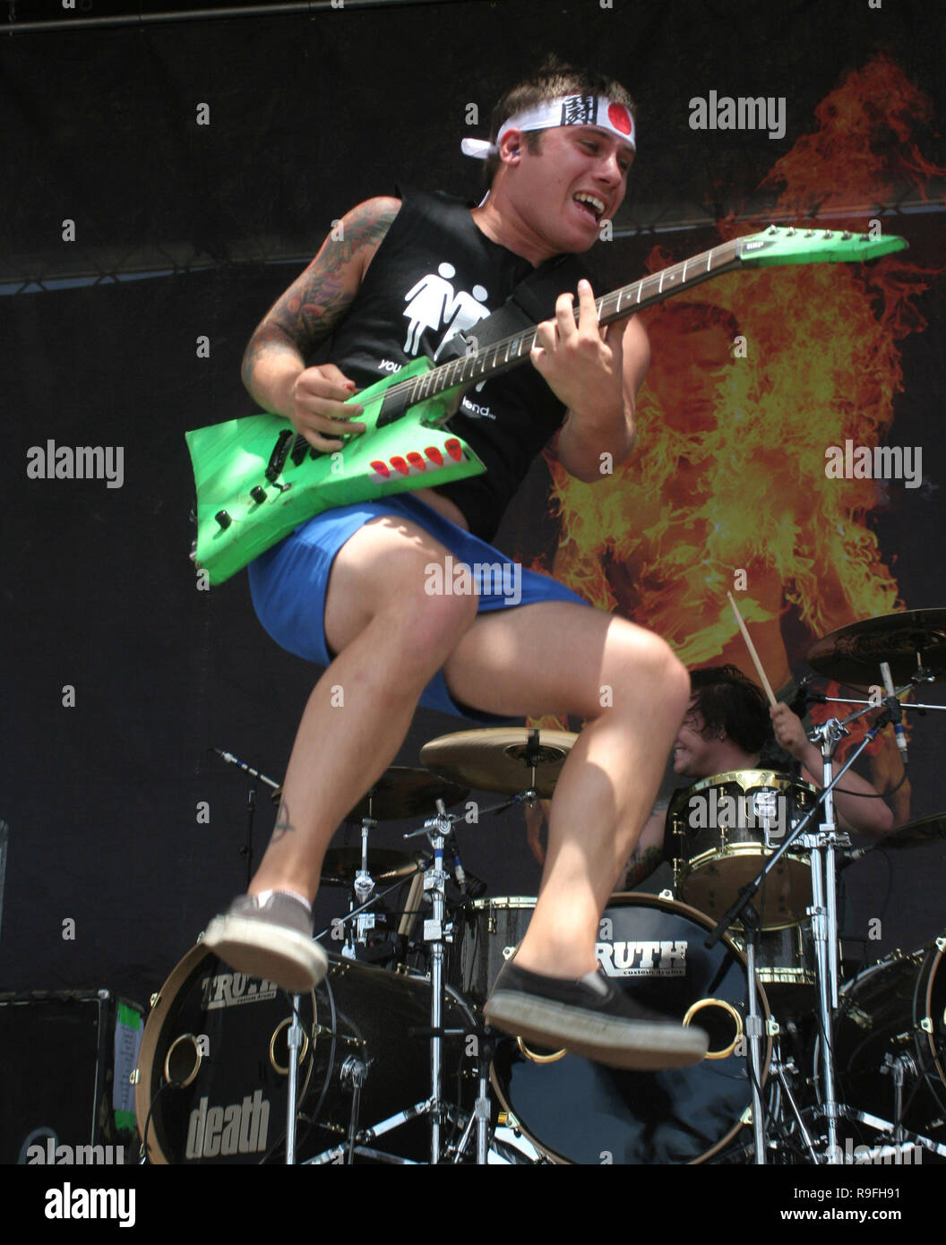 Dan Jacobs with Atreyu performs in concert in the 2006 Ozzfest Tour ...