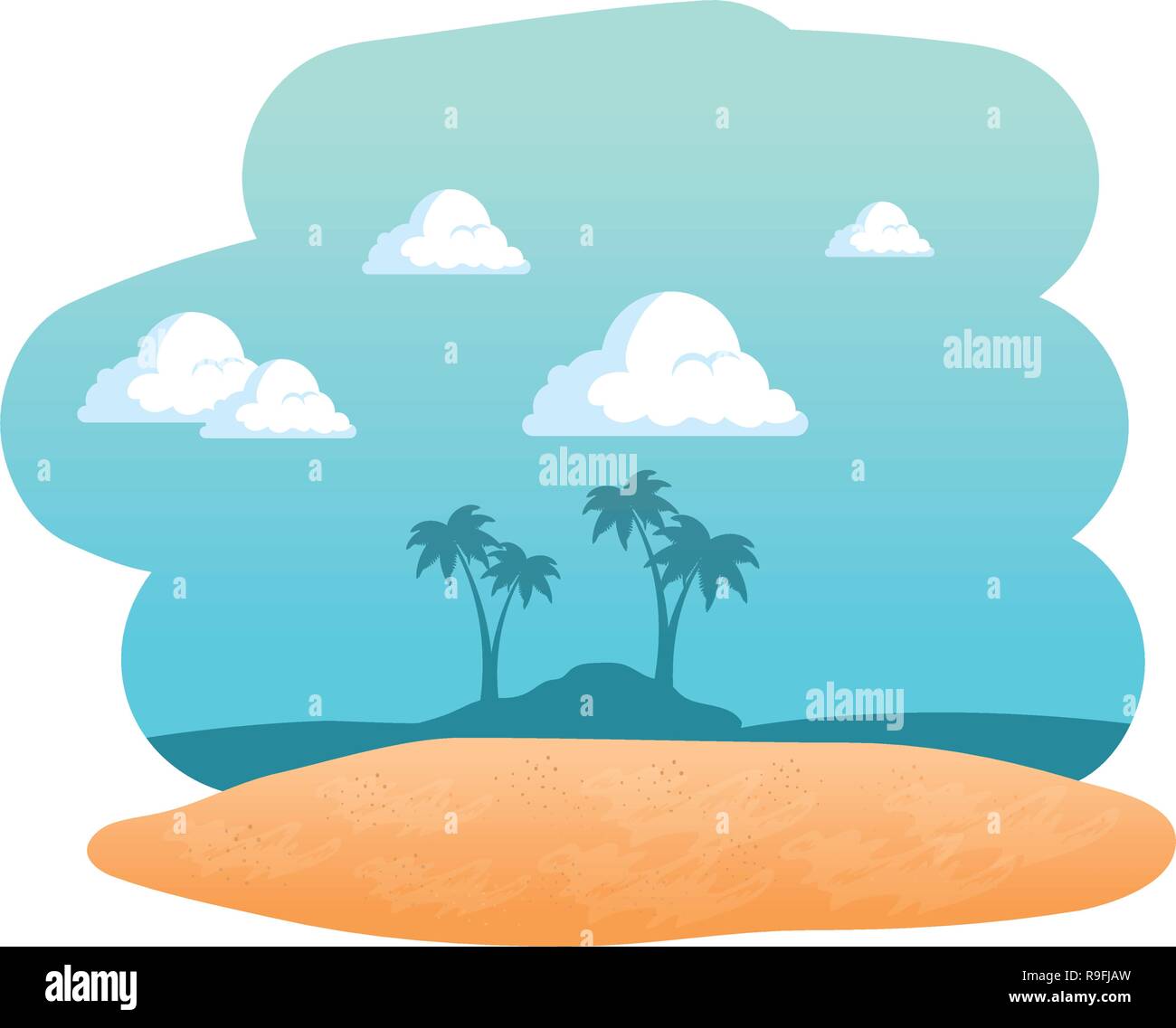 beach seascape scene icon Stock Vector Image & Art - Alamy