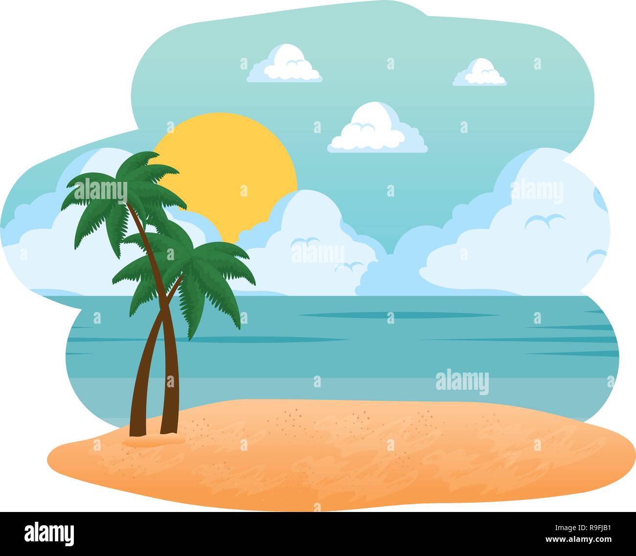 beach seascape scene icon Stock Vector Image & Art - Alamy