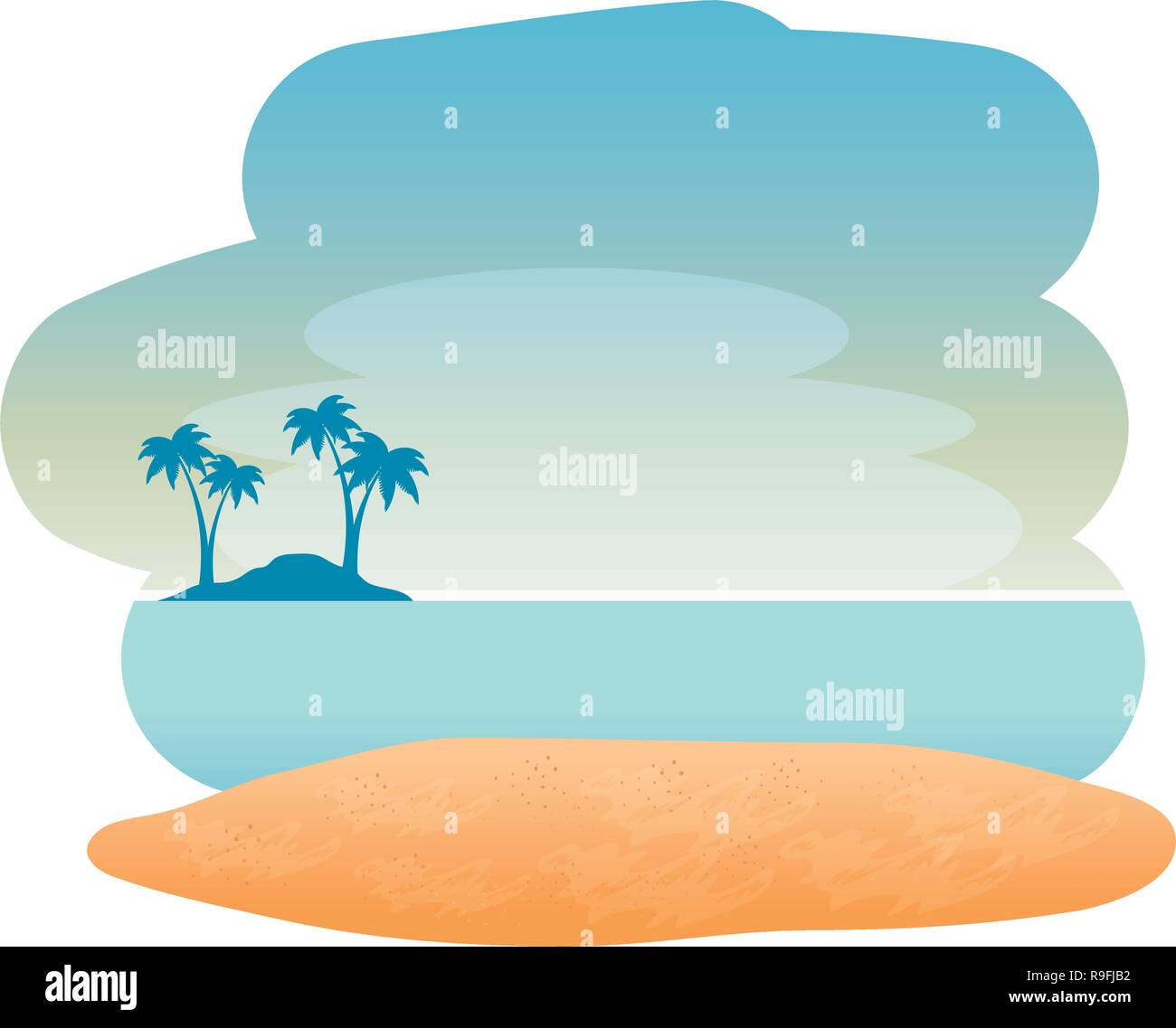 beach seascape scene icon Stock Vector Image & Art - Alamy
