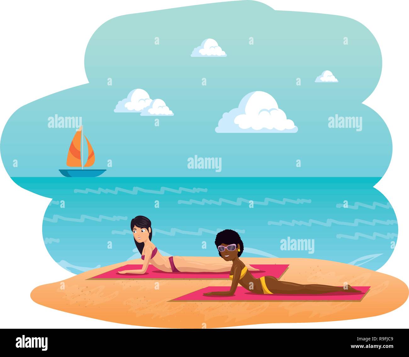 Contemporary seascape Stock Vector Images - Alamy