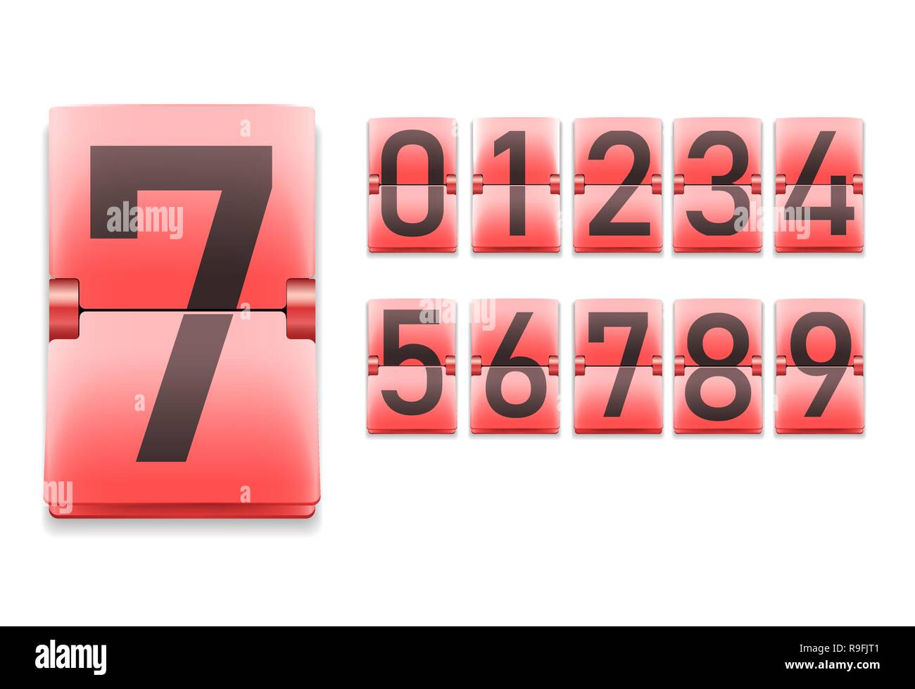 Set of numbers, digits in mechanical scoreboard style Stock Vector ...