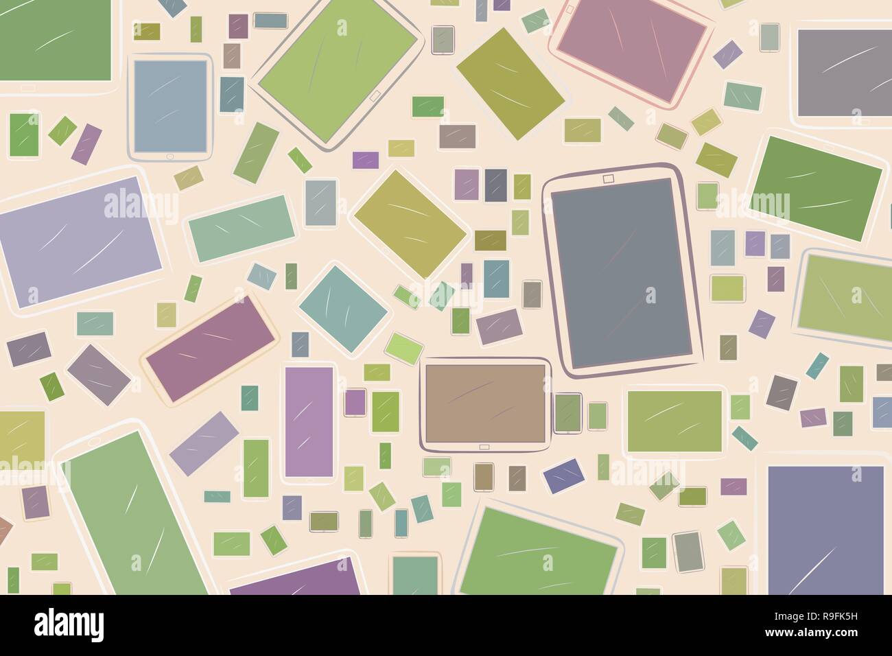 Background or backdrop, handphone or mobilephone hand drawn, for design ...