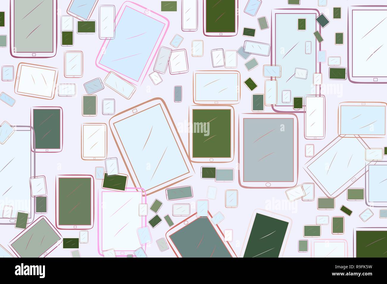 Abstract hand drawn handphone or mobilephone, artistic for graphic ...