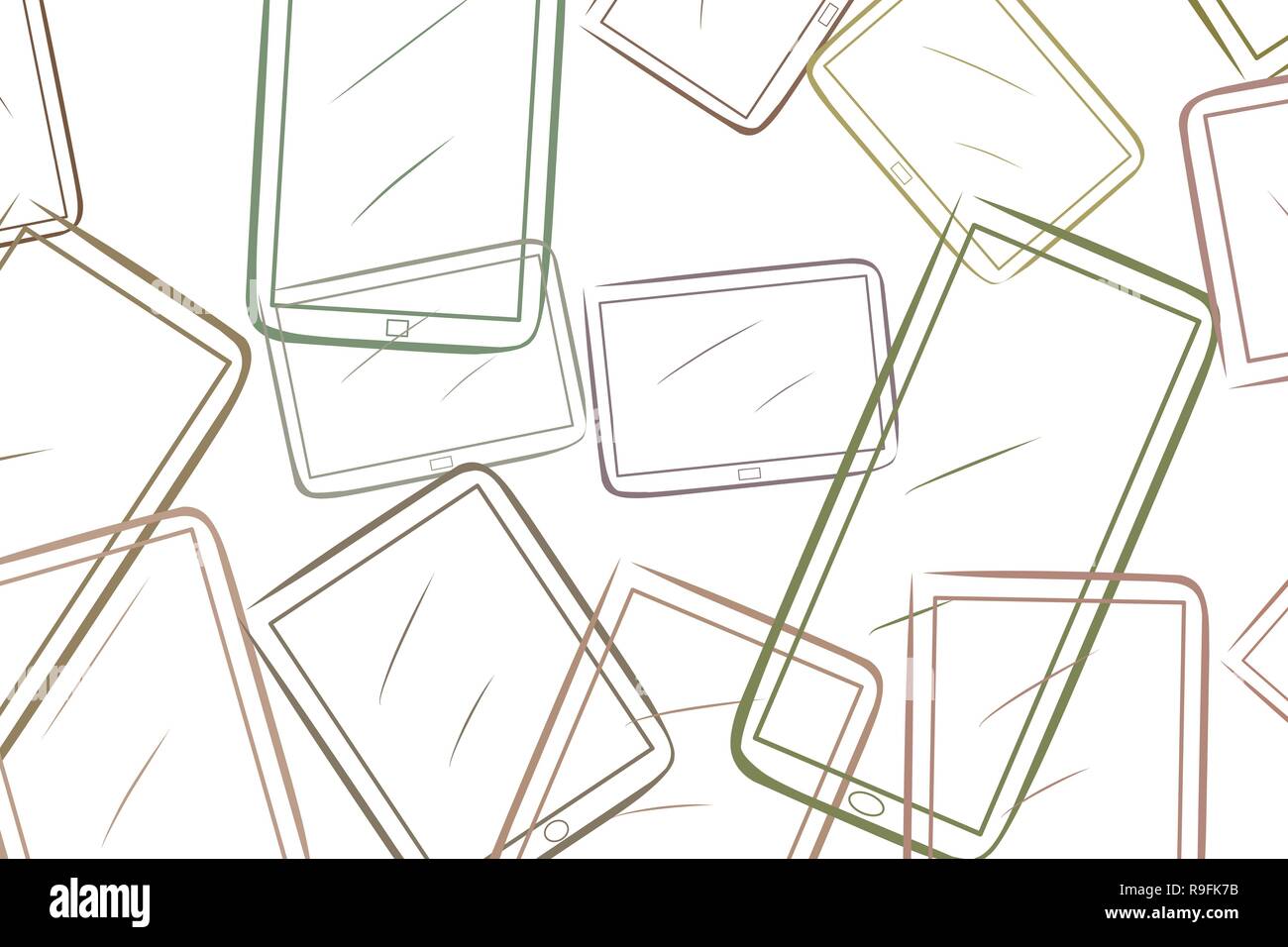 Background or backdrop, handphone or mobilephone hand drawn, for design ...