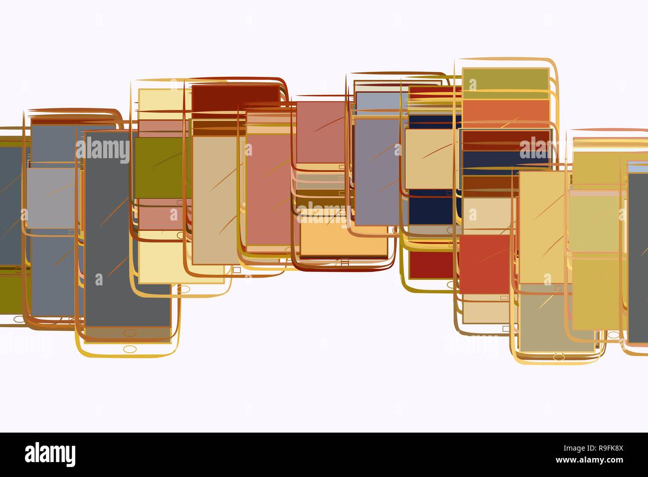 Background abstract handphone or mobilephone, hand drawn for design ...