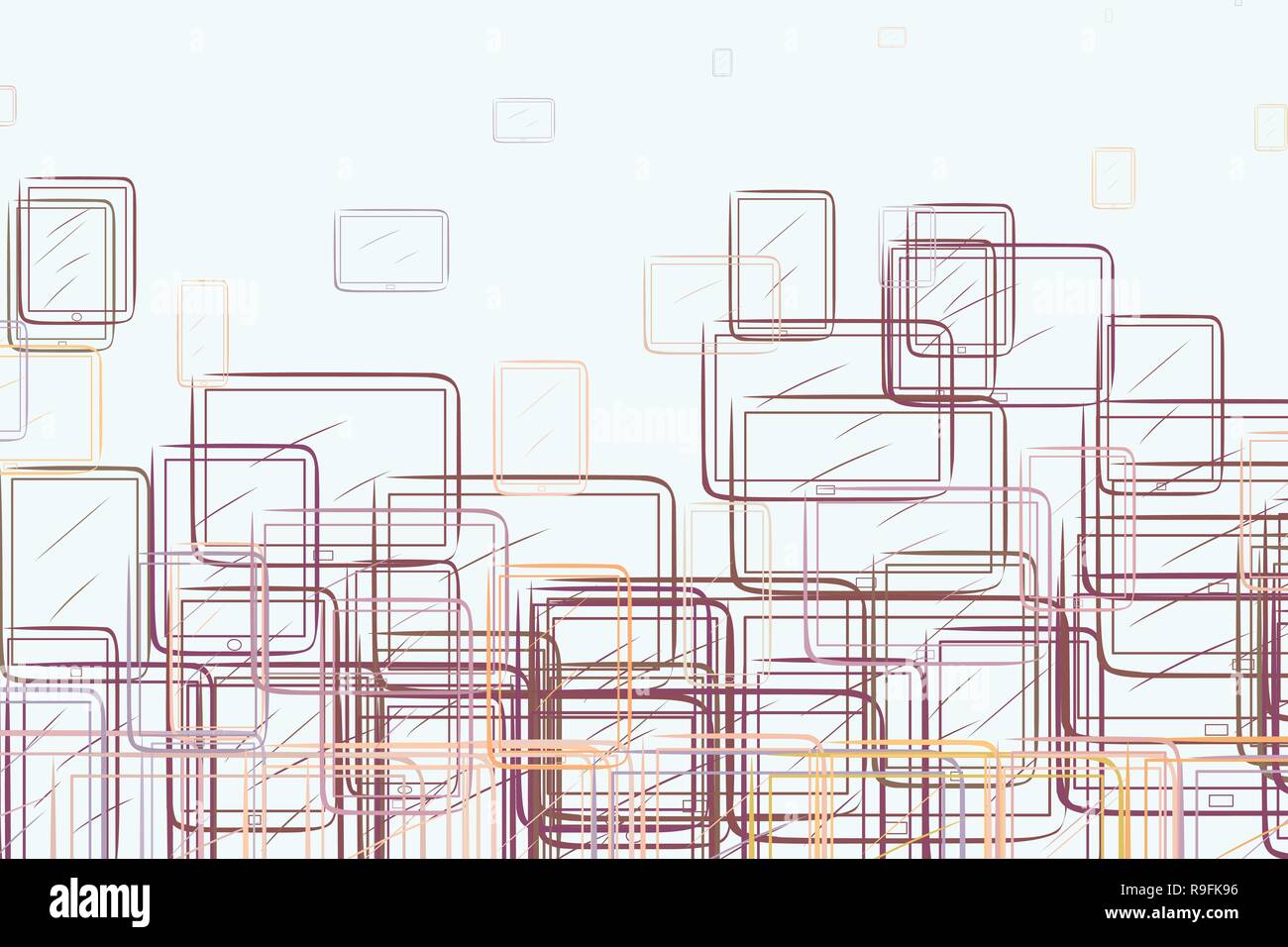 Background abstract handphone or mobilephone, hand drawn for design ...