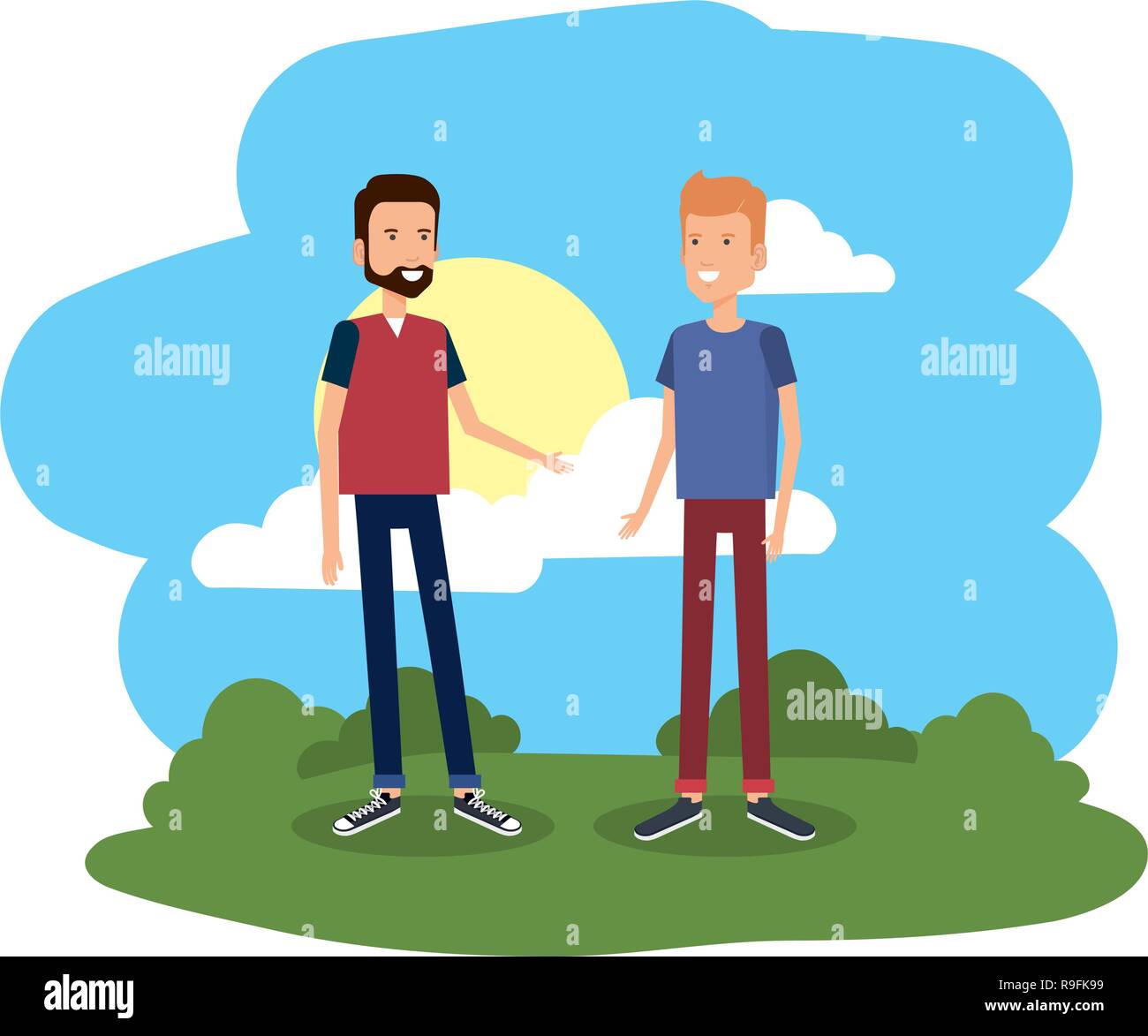 couple of men in the camp avatars characters Stock Vector Image & Art ...