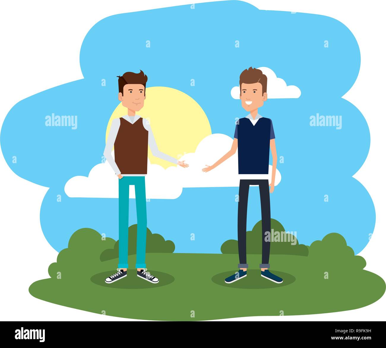 couple of men in the camp avatars characters Stock Vector Image & Art ...