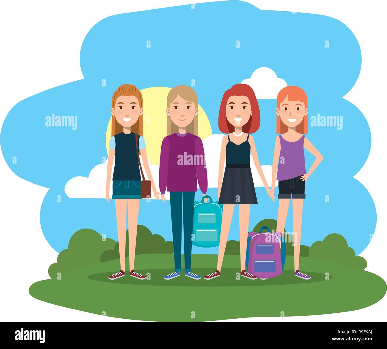 group of women in the camp Stock Vector Image & Art - Alamy
