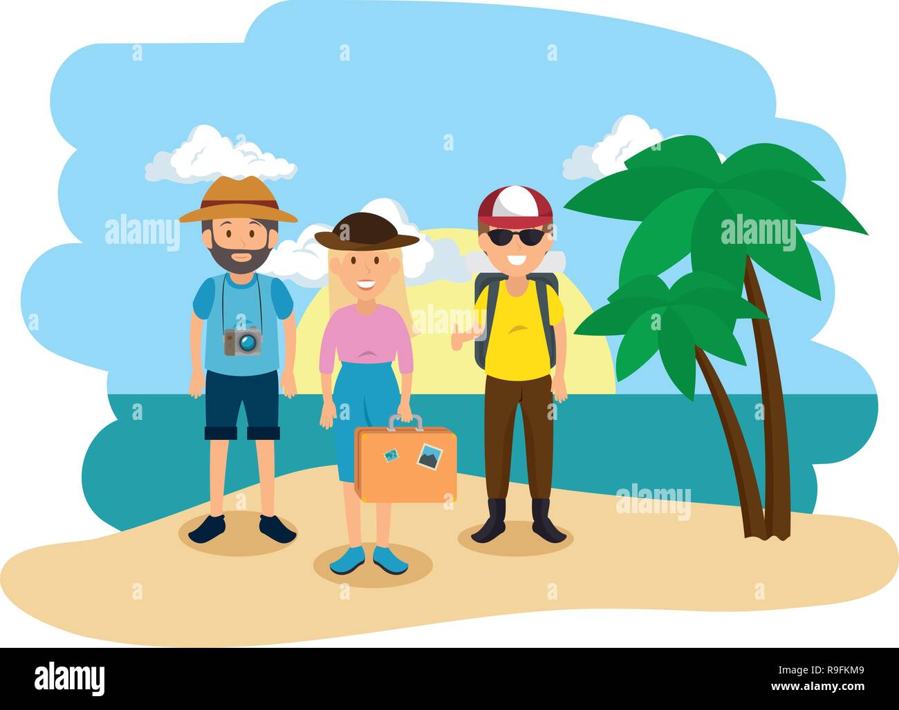 Portrait beach scene Stock Vector Images - Alamy