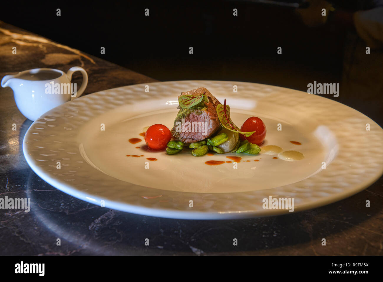 Truffles with lamb fine dining, Bangkok, Thailand Stock Photo - Alamy