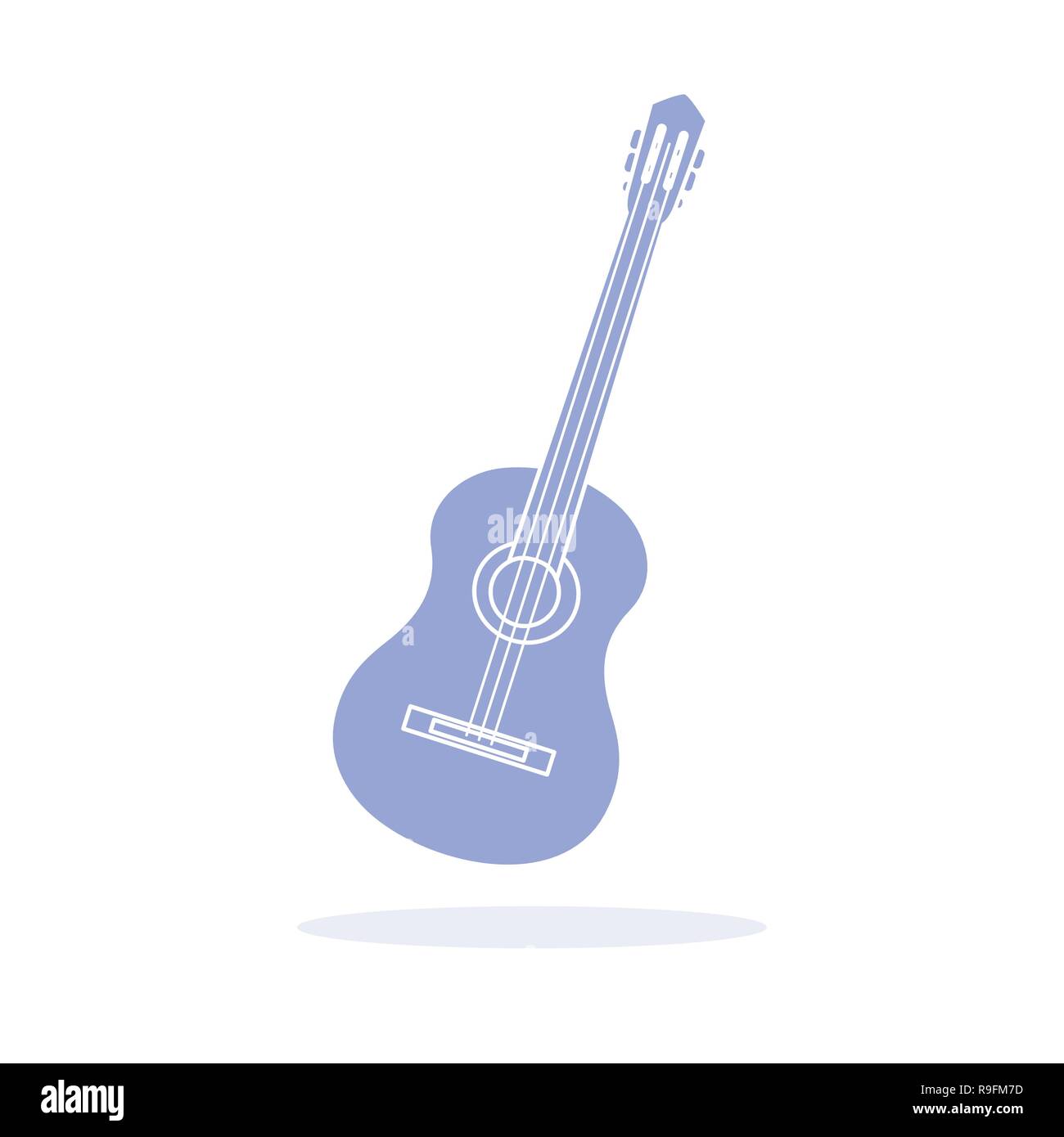 Vector illustration with guitar. Acoustic guitar. String musical ...