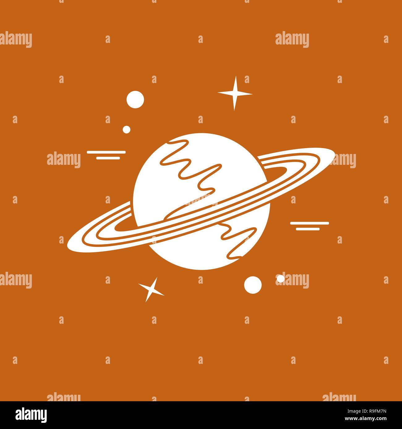 Vector illustration of the planet Saturn with ring system. Design for ...