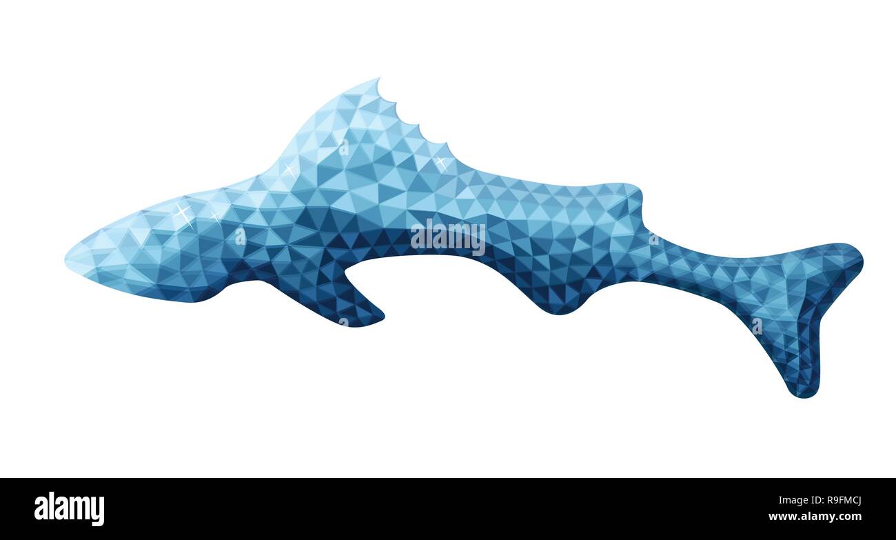 Vector design of fish in low poly style. Animal of australia. Blue ...