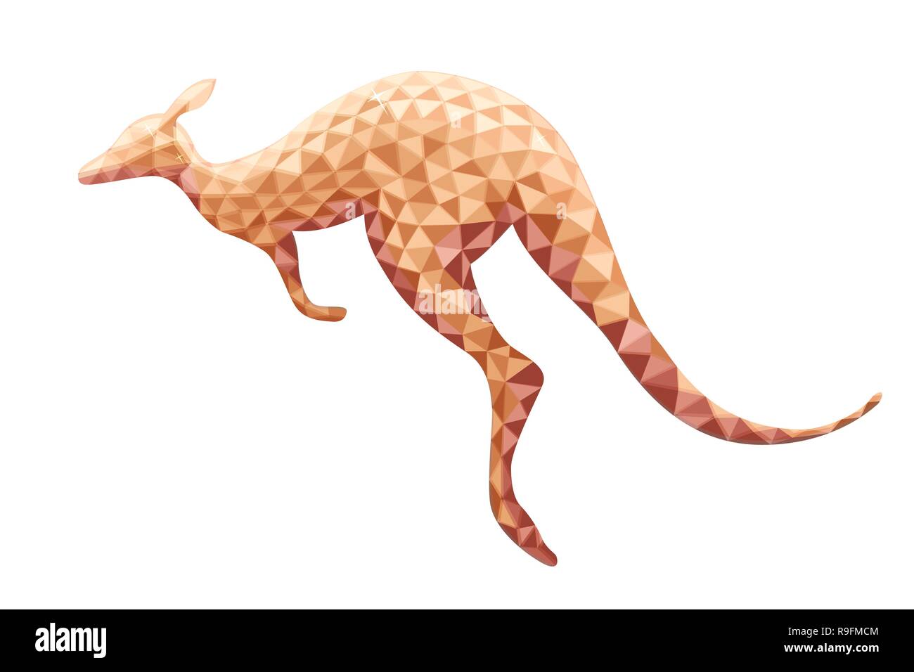 Vector design of kangaroo in low poly style. Animal of australia. Brown ...