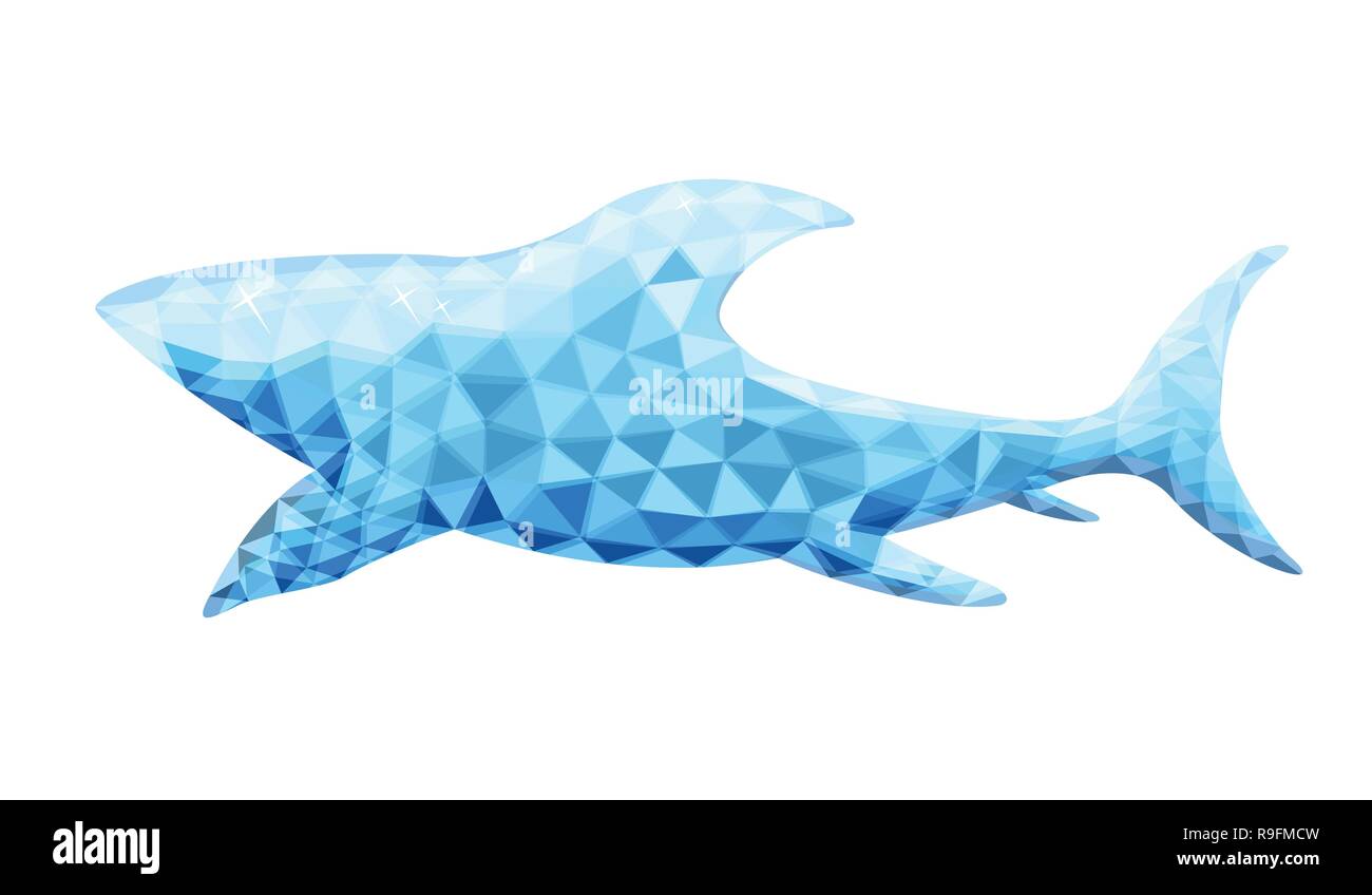 Polygon shark vector hi-res stock photography and images - Alamy