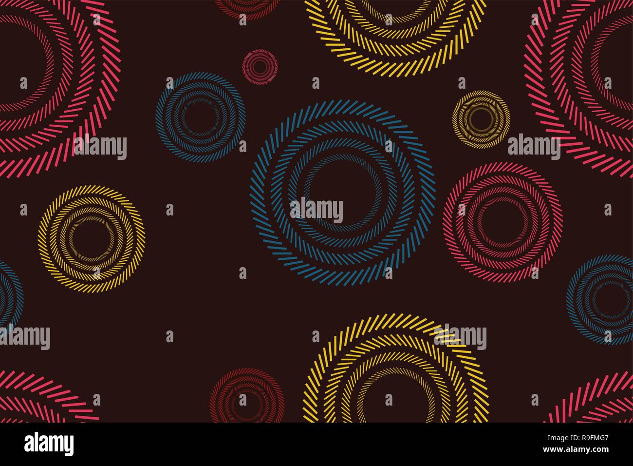 Abstract, seamless background pattern of colorful circles made with ...