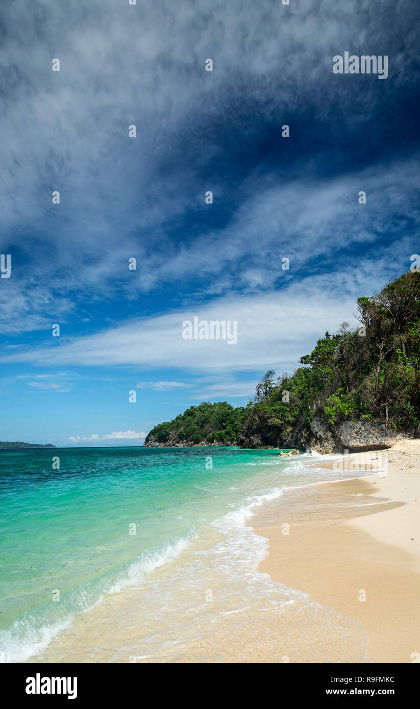 famous puka beach view on tropical paradise boracay island in ...