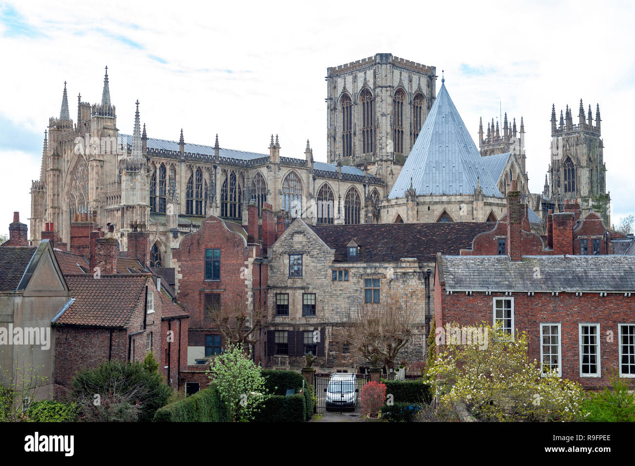 York Minster, historic cathedral built in English gothic style, and ...