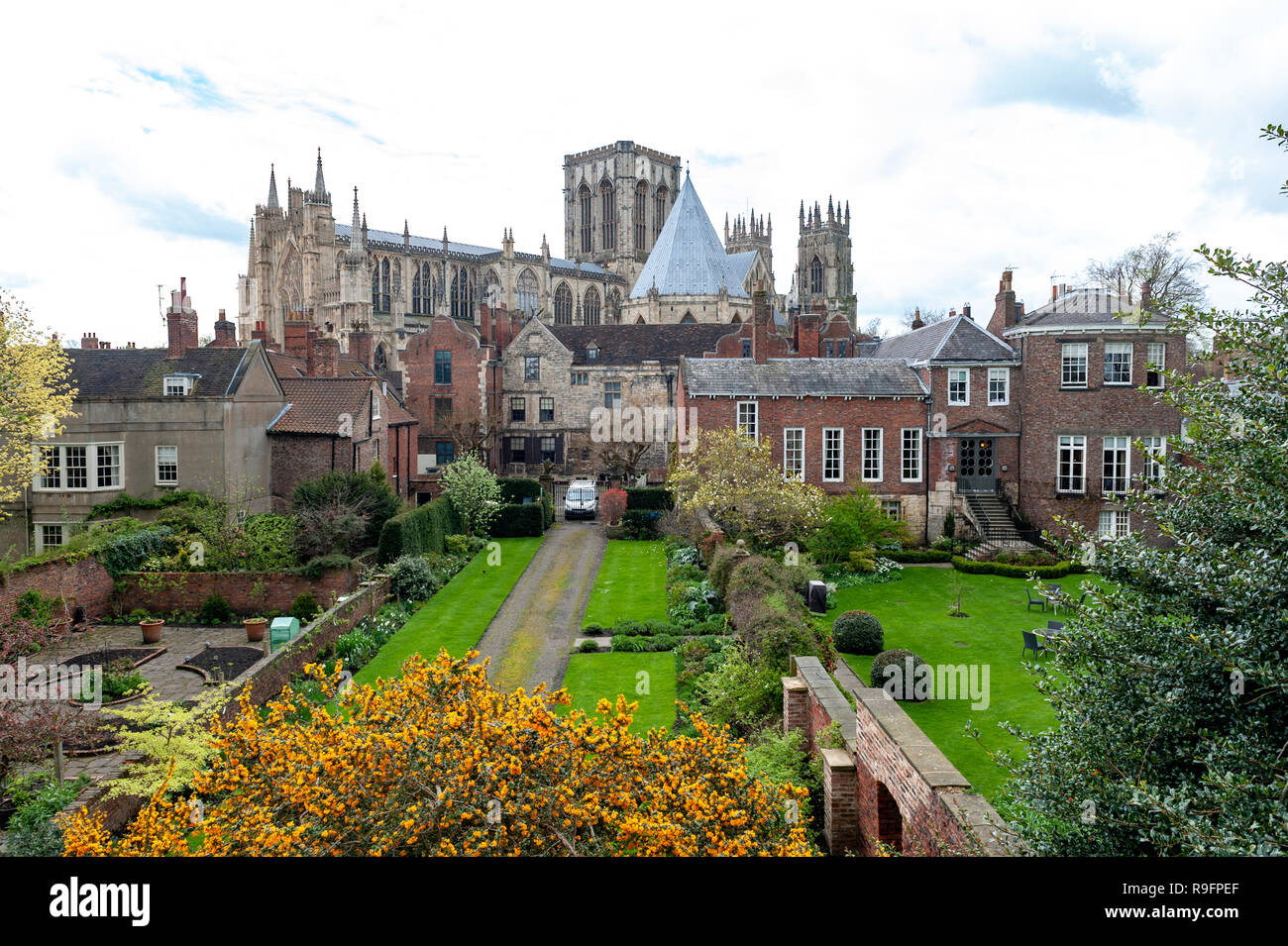 York Minster, historic cathedral built in English gothic style, and ...