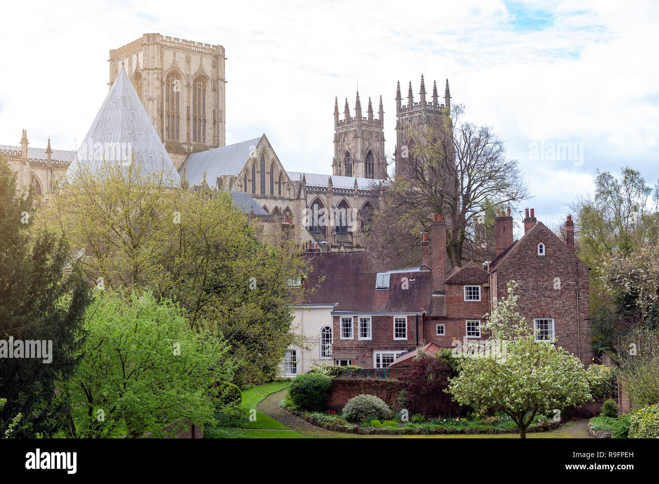 York Minster, historic cathedral built in English gothic style, and ...