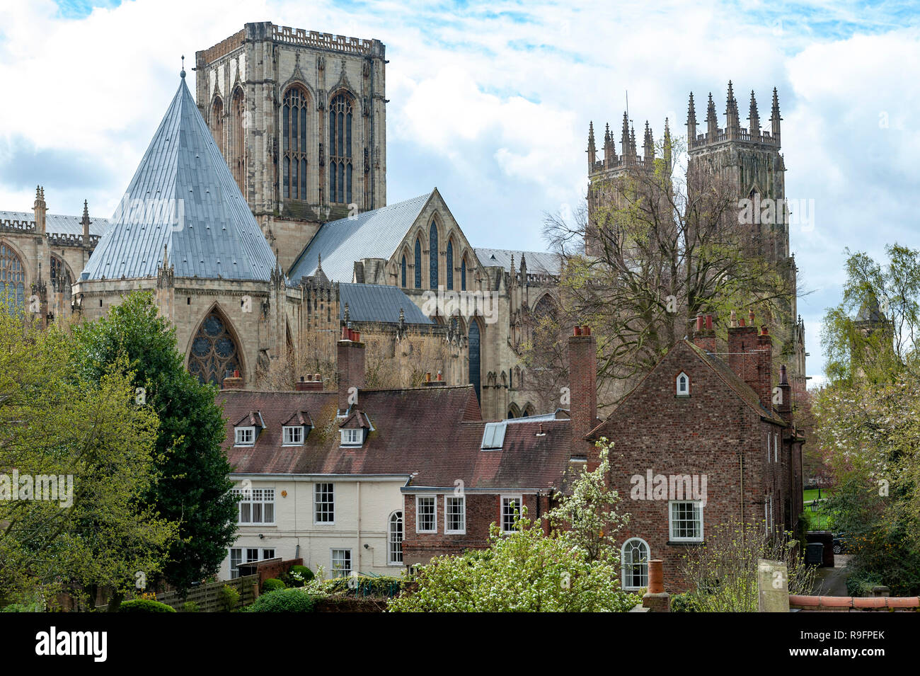 York Minster, historic cathedral built in English gothic style, and ...