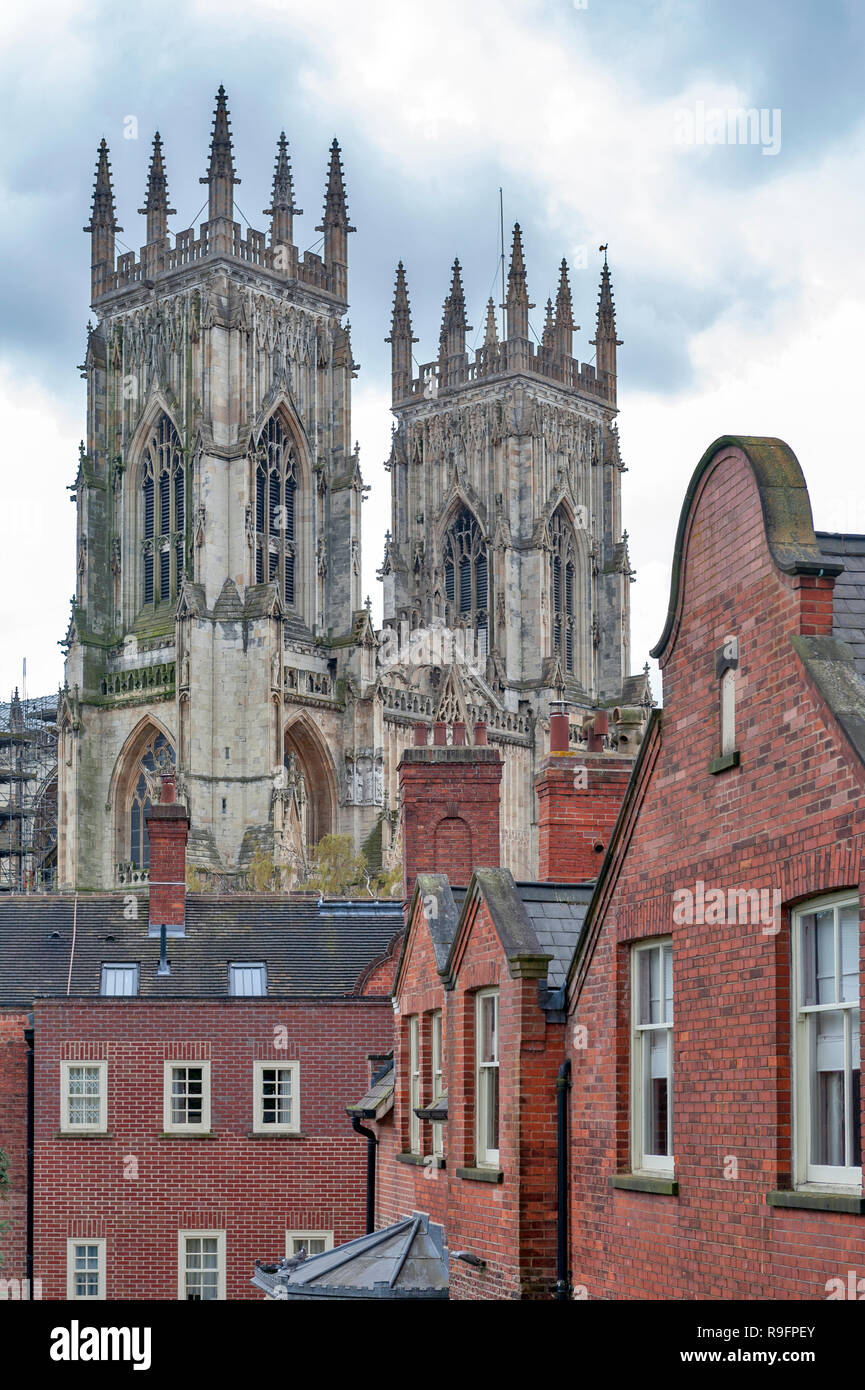York Minster, historic cathedral built in English gothic style, and ...
